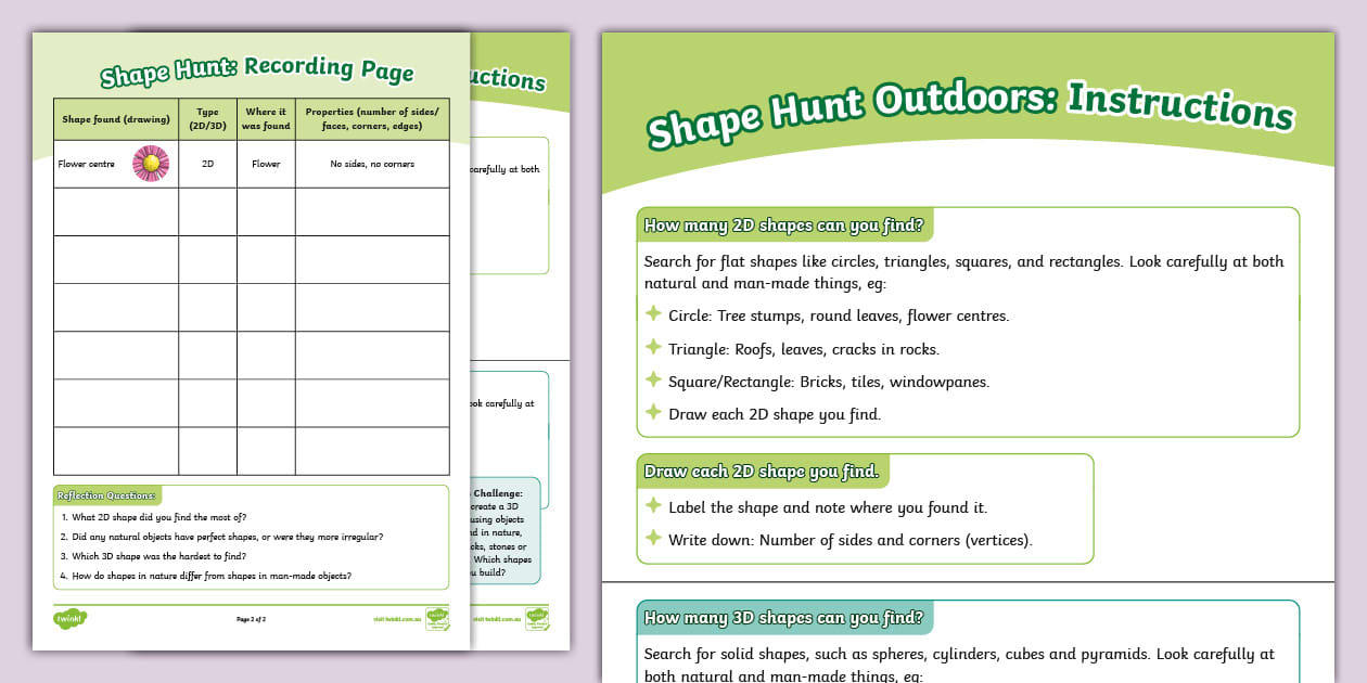 Outdoor Maths: Shape Hunt (Teacher-Made) - Twinkl