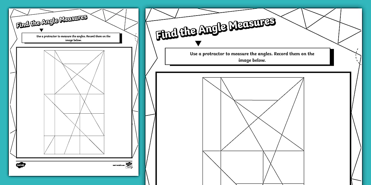Fourth Grade Find the Angle Measures Worksheet - Twinkl