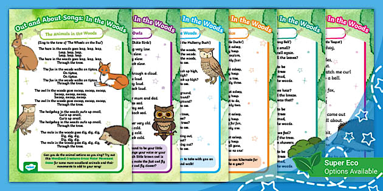 EYFS Out and About Songs: Woodland Songs for Kids - Twinkl