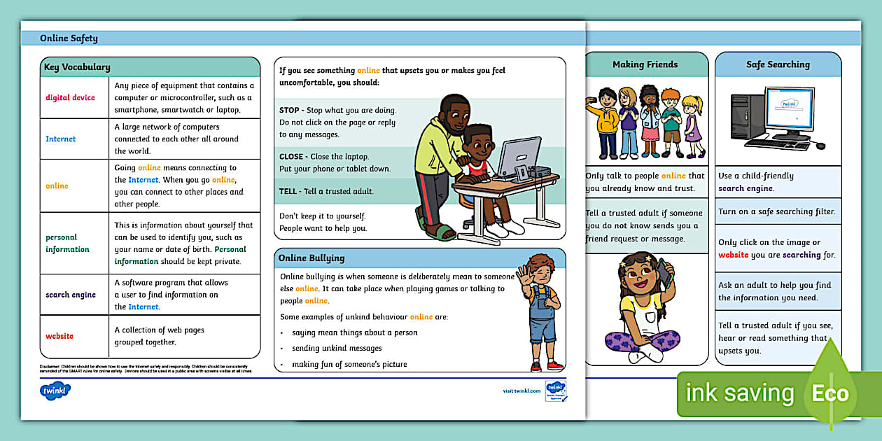 KS1 Online Safety Knowledge Organiser - Twinkl - KS1