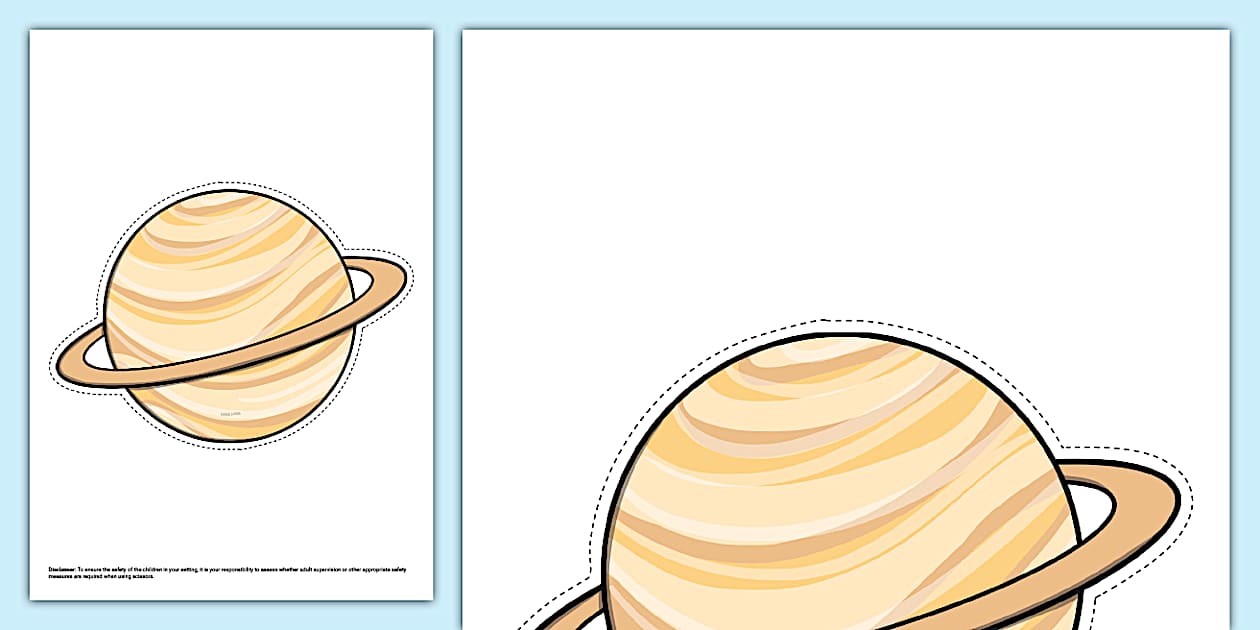 Saturn Emoticon Cut-Out (teacher made) - Twinkl