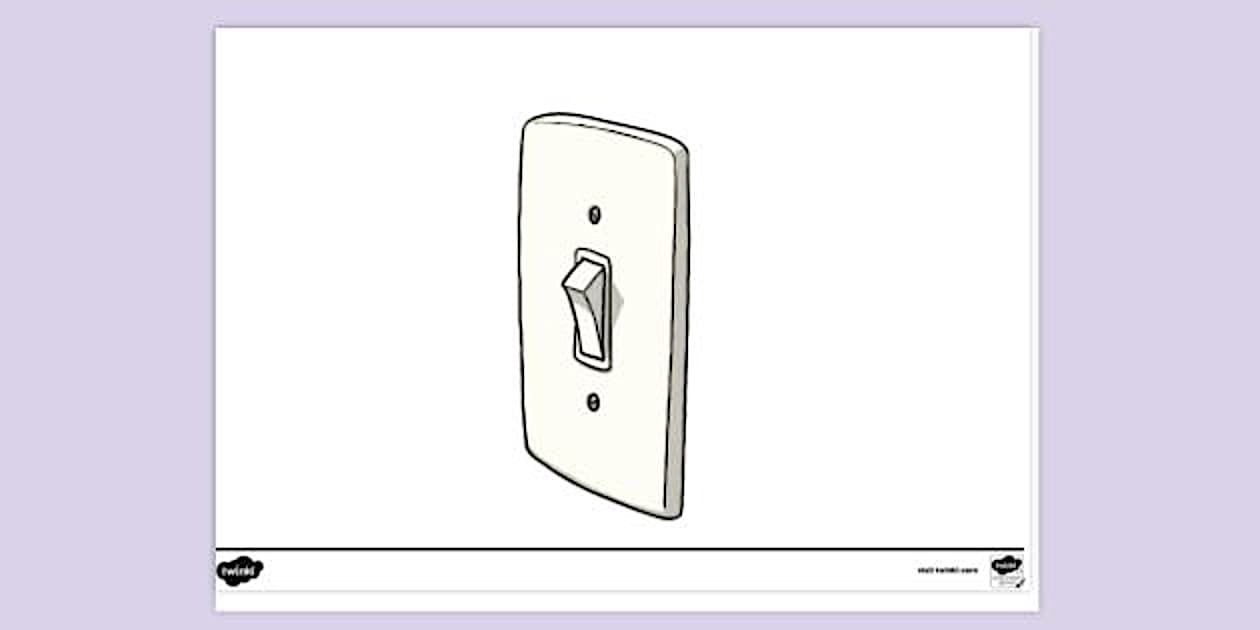 Push Button Switch Colouring Sheet (Teacher-Made) - Twinkl