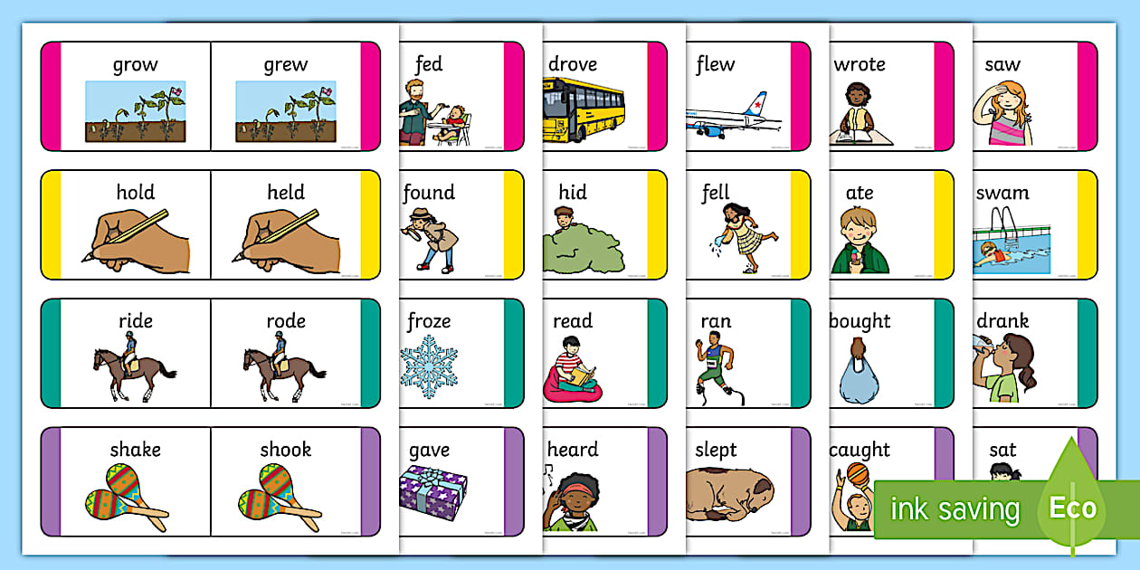 Editable Past Simple Irregular Verb Cards - Twinkl