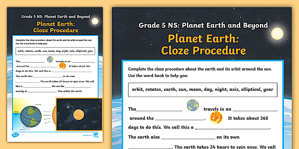 Planet Earth and Beyond: Planet Earth: Cloze Procedure