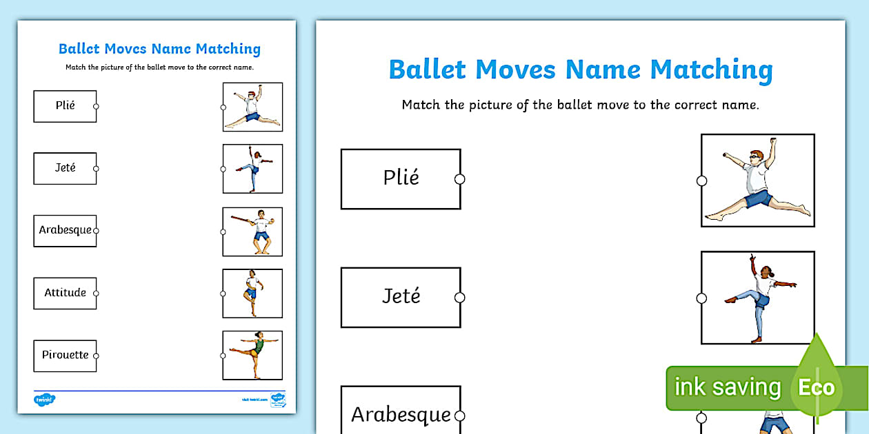 Ballet Moves Name Matching Activity (Teacher-Made) - Twinkl