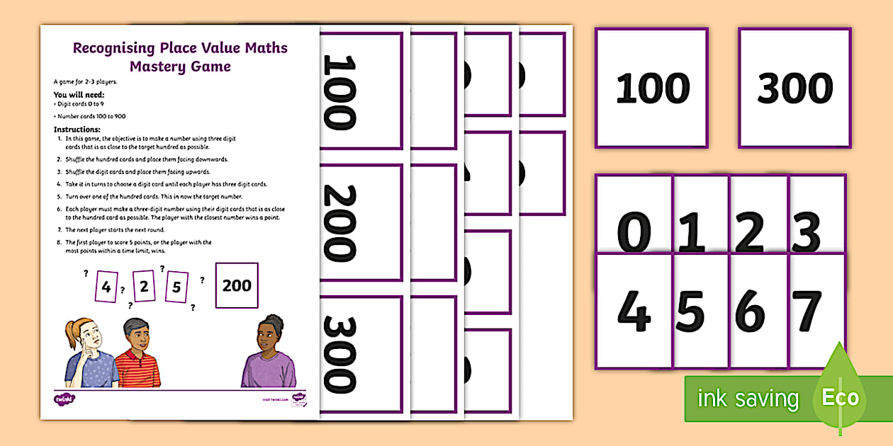 Year 3 Recognising Place Value Maths Mastery Game - Twinkl