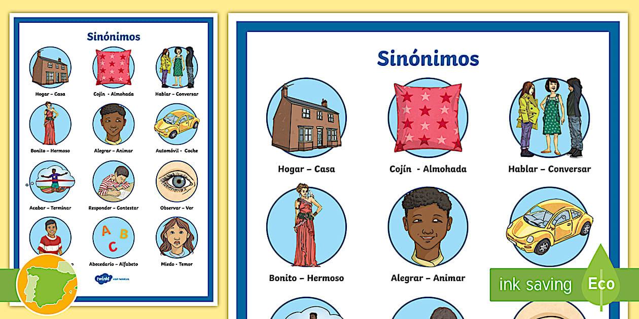 Poster A4: Sinónimos (professor feito) - Twinkl