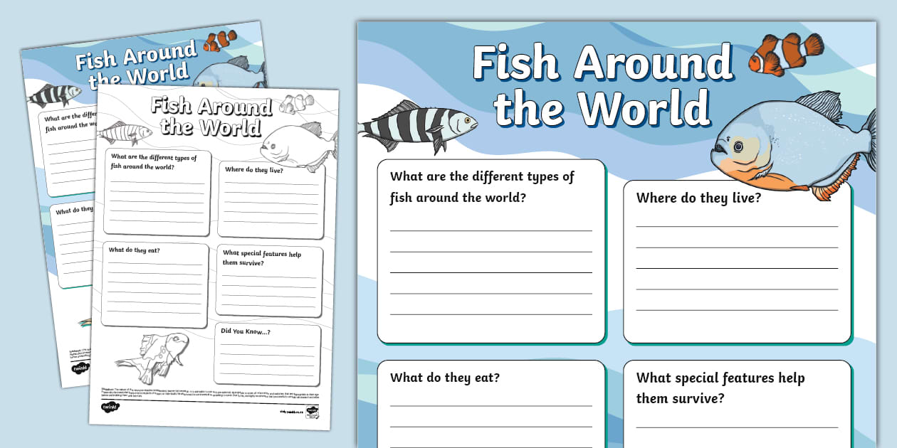 Fish Around the World Fact File Template - Twinkl