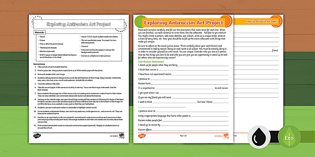 Exploring Antiracism Art Project (teacher made) - Twinkl