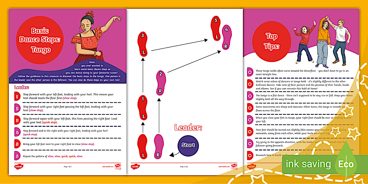 Basic Dance Steps: Tango (teacher made) - Twinkl