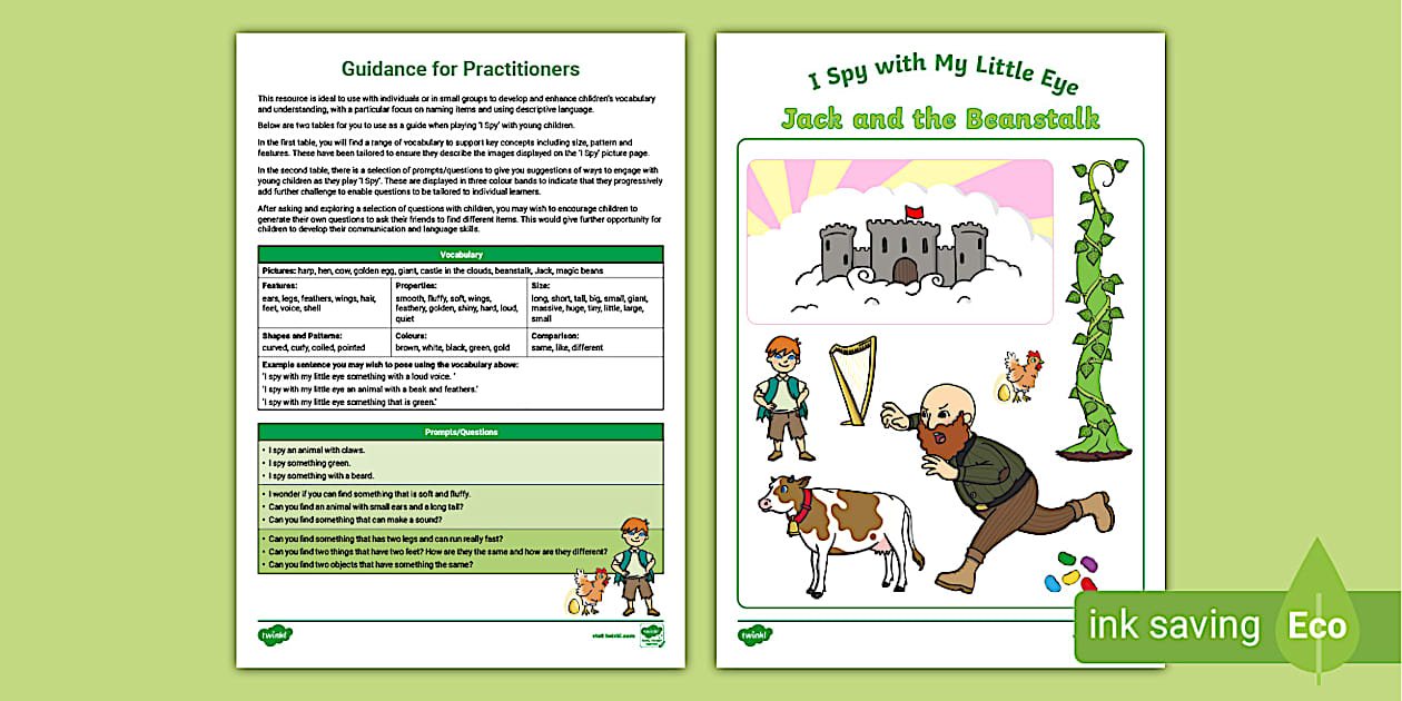 I Spy Jack and the Beanstalk Communication and Language