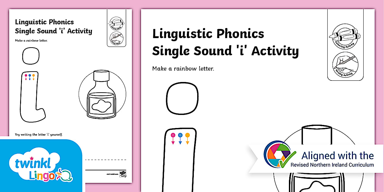 Linguistic Phonics Single Sound 'i' Activity Sheet - Twinkl