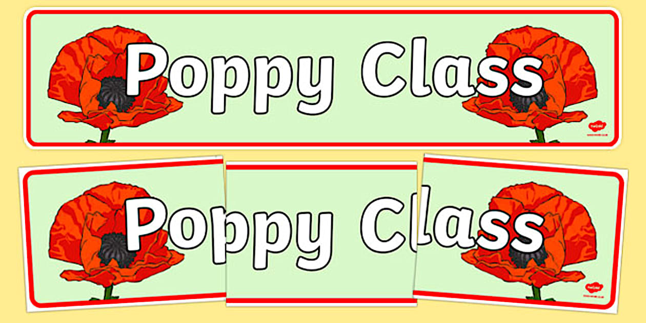 Poppy Themed Classroom Display Banner (teacher made)