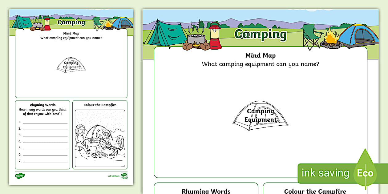 Camping Boredom Buster Worksheet