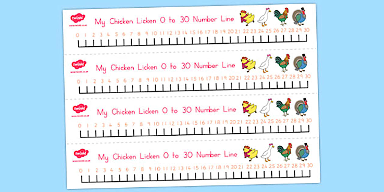 Chicken Licken Number Lines 0-30 (teacher made) - Twinkl