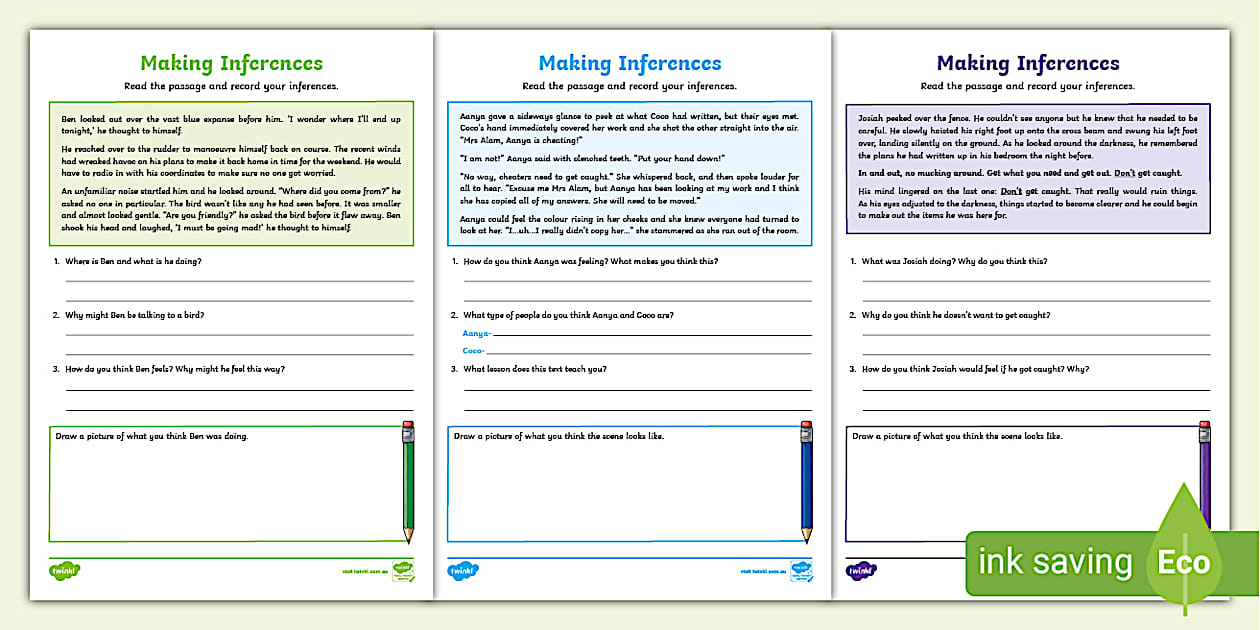 Making Inferences Years 5-6 | Reading Inference Worksheets