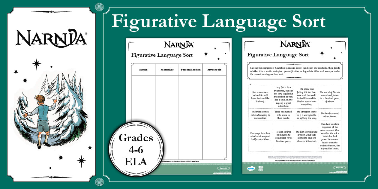 Lion, Witch and Wardrobe: Figurative Language Sort Gr 4-6