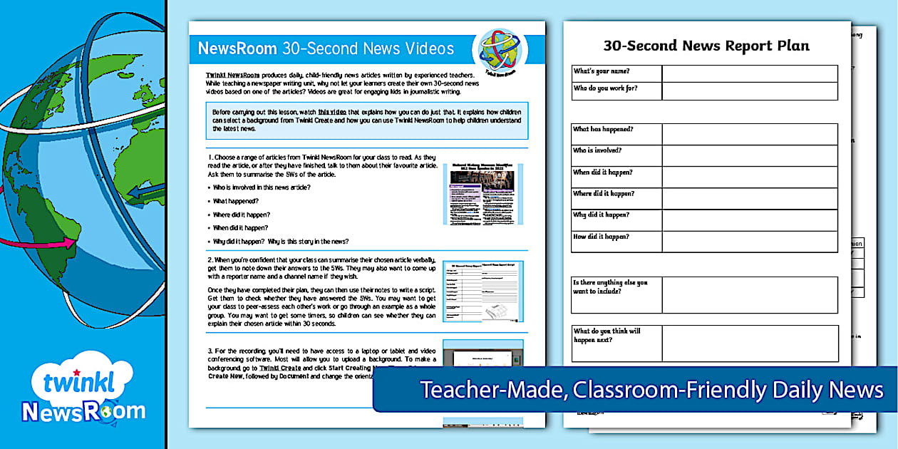 NewsRoom Greenscreen Reports (teacher made) - Twinkl