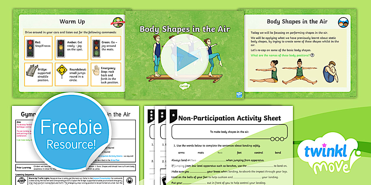Aerial Shapes - Year 3 PE Gymnastics Lesson - Twinkl