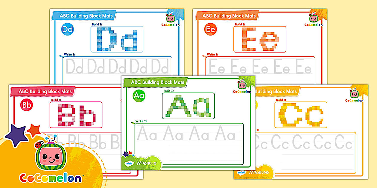 FREE! - CoComelon ABC Block Mats (teacher made) - Twinkl