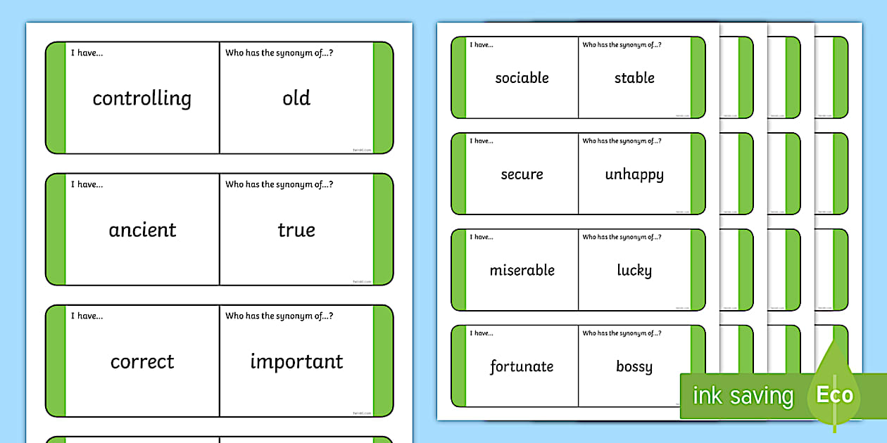 Synonyms Loop Cards (Teacher-Made) - Twinkl