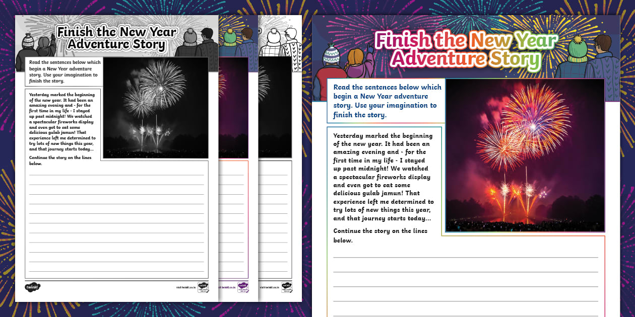 Finish the New Year Adventure Story Writing Template
