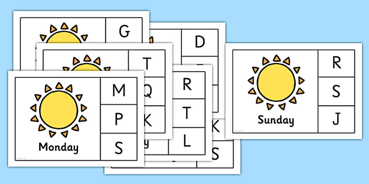 Days of the Week Peg Matching Game (teacher made) - Twinkl