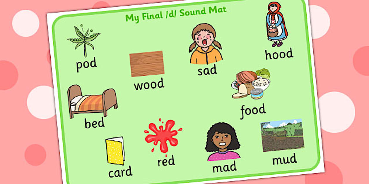 Final D Sound Word Mat (Teacher-Made) - Twinkl