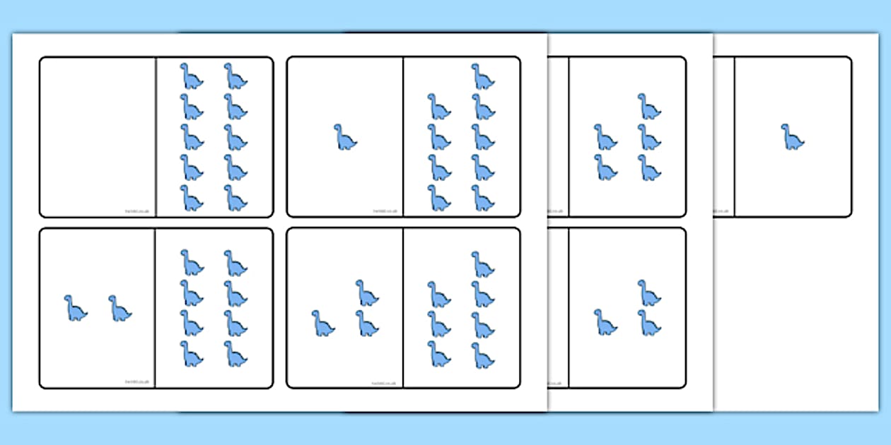Dinosaur Counting Number Bonds to 10 (teacher made) - Twinkl