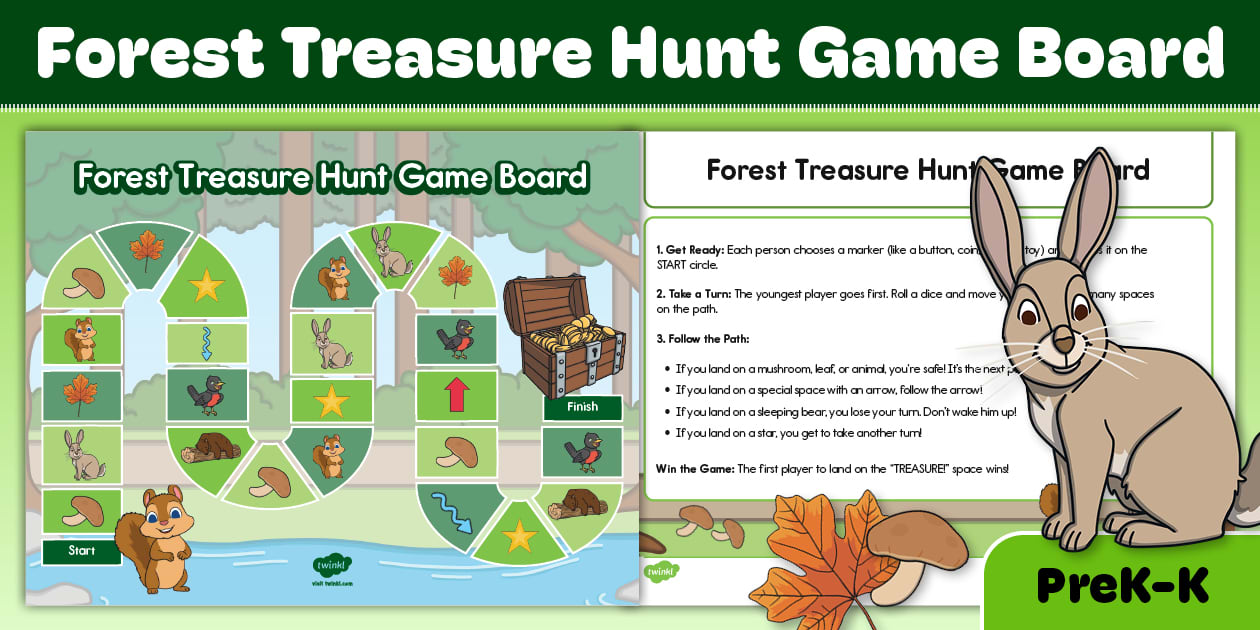 Forest Treasure Hunt Game Board
