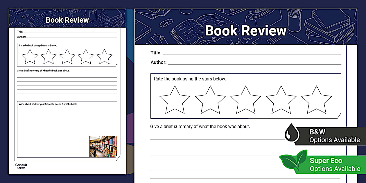 Reinforcing Writing About Reading: Book Review Template