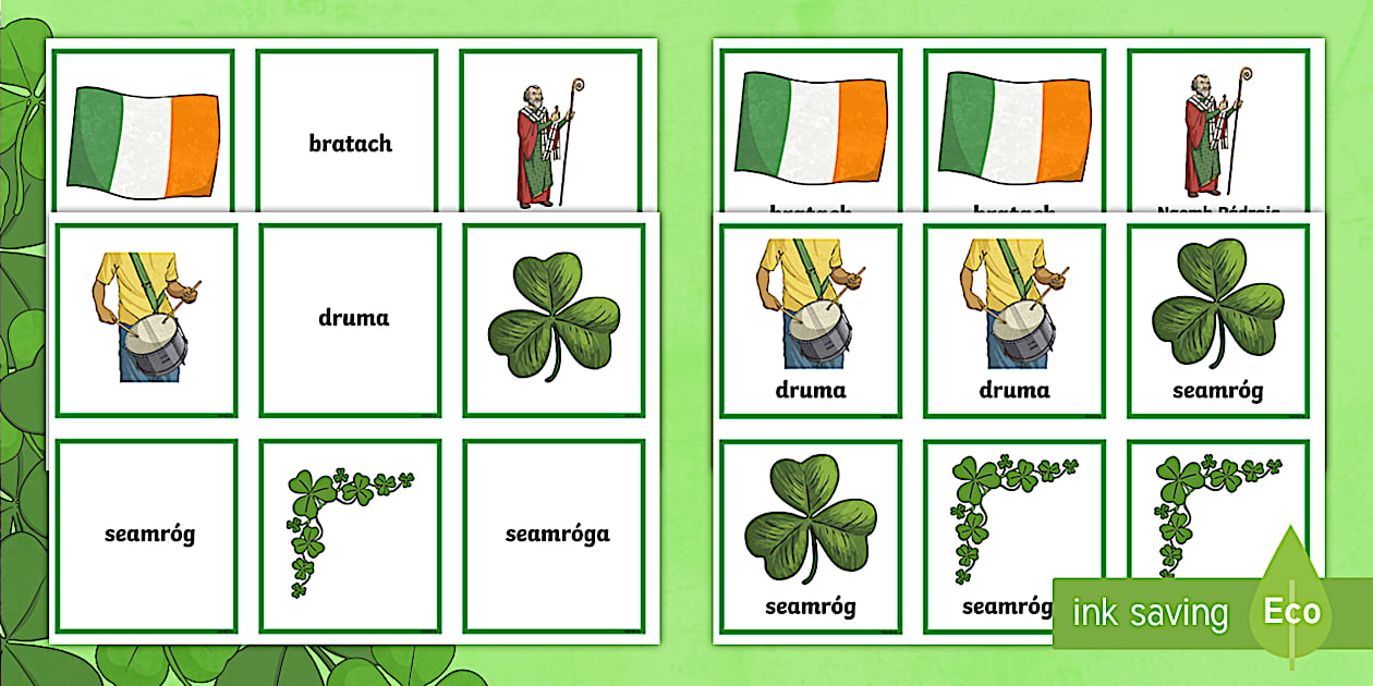 St. Patrick's Day Pairs Game Gaeilge (nauczyciel wykonał)