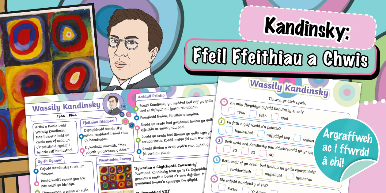 Kandinsky: Ffeil Ffeithiau a Chwis (teacher made) - Twinkl