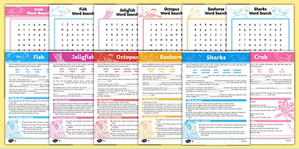 Australian Sea Creatures Activity Pack (teacher made)