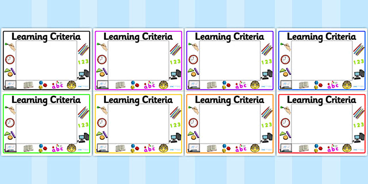 👉 Editable Learning Criteria Display Signs - Twinkl
