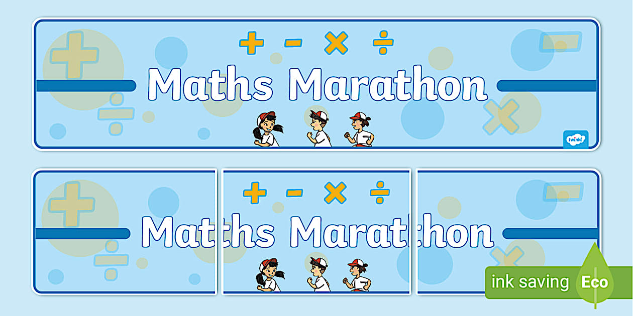 Maths Marathon Display Banner (teacher made) - Twinkl