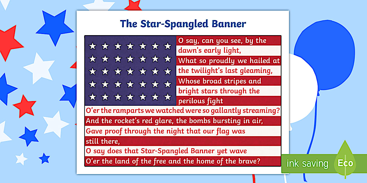 Star Spangled Banner Printable | Resource | Twinkl USA