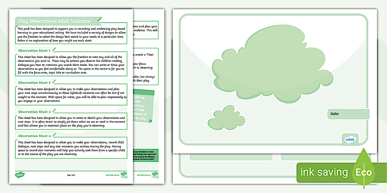 Twinkl Play Observation Pack for EYLF (teacher made)