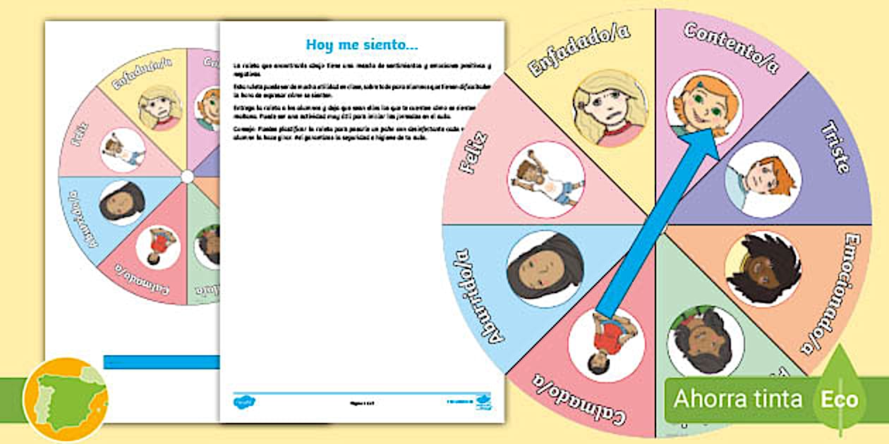 Ruleta de las emociones: ¿Cómo te sientes hoy? - Twinkl