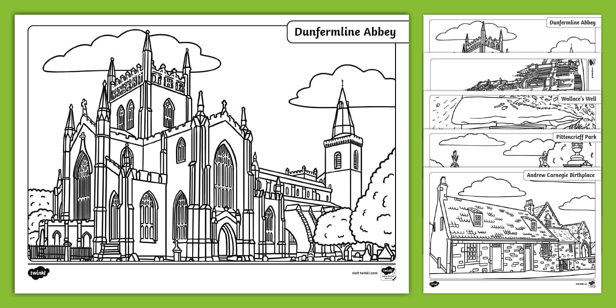 City of Dunfermline Colouring Pages - Twinkl