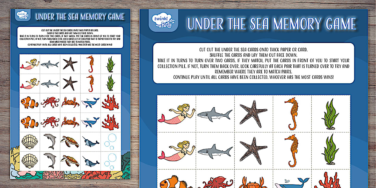 Under the Sea Memory Game | Twinkl Party (teacher made)