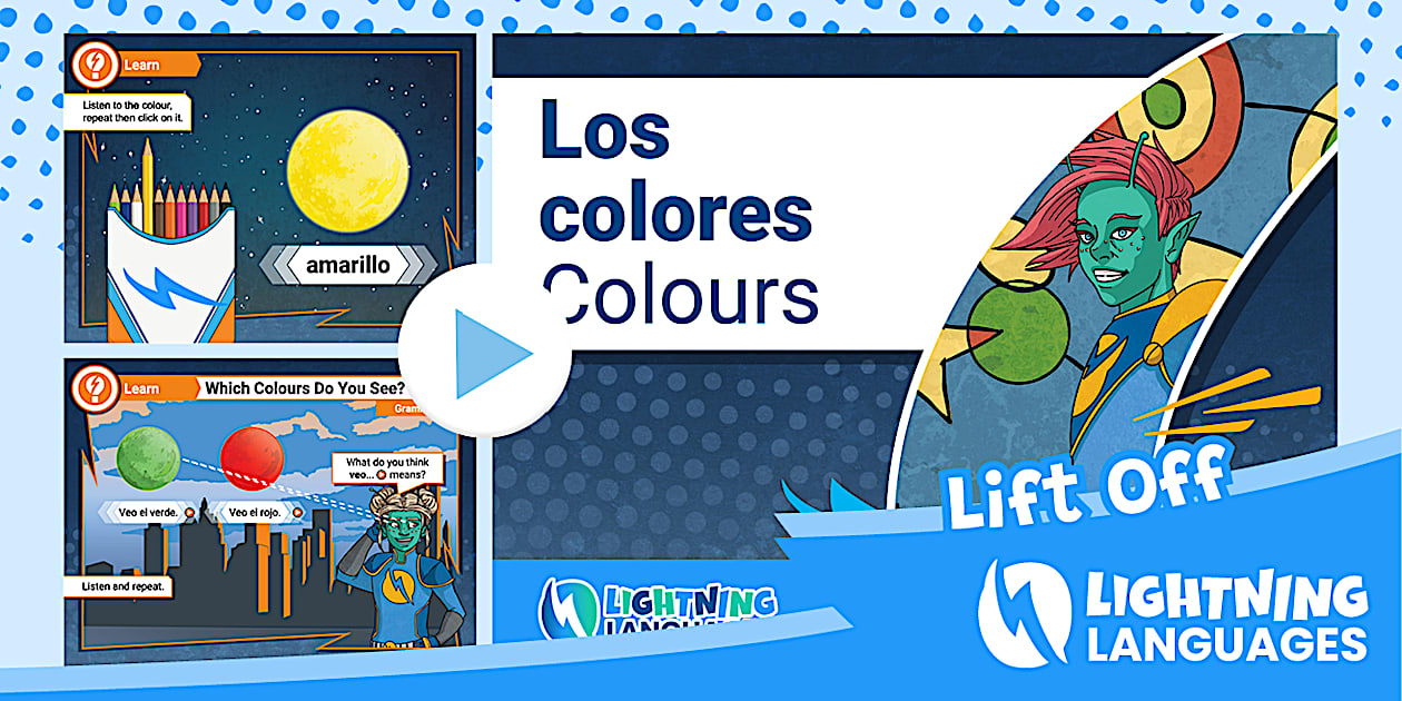 👉 Lightning Languages | Spanish Colours PowerPoint 1 - Twinkl