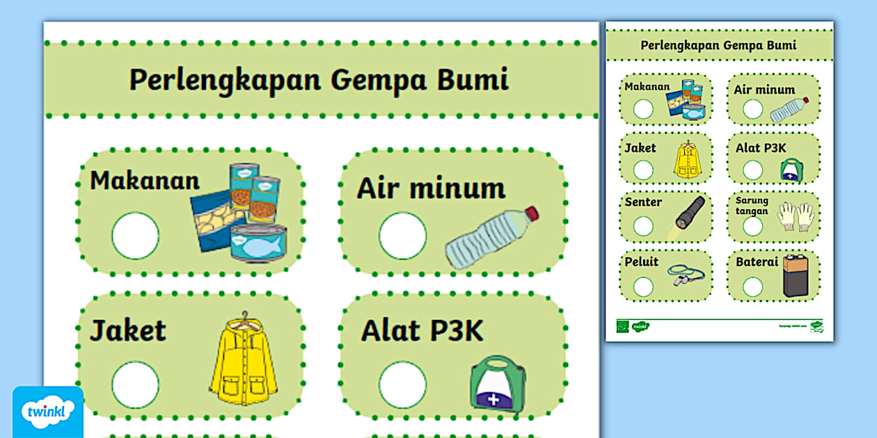 Ceklis Perlengkapan saat Gempa Bumi