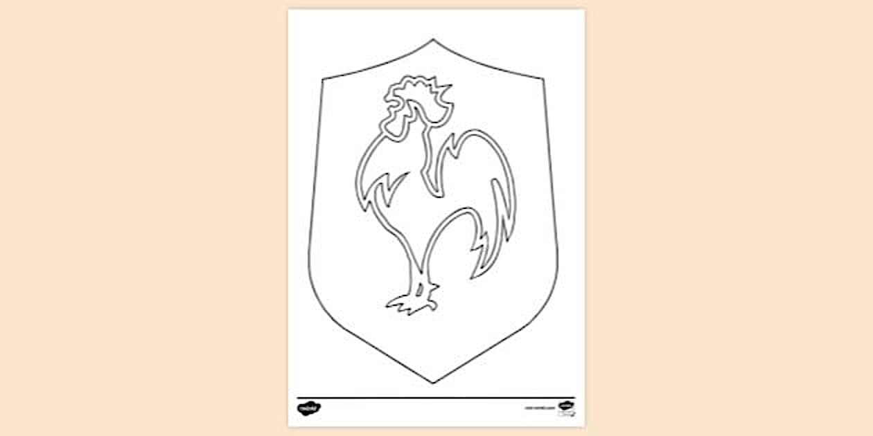 France Rugby Crest Colouring | Colouring Sheet - Twinkl
