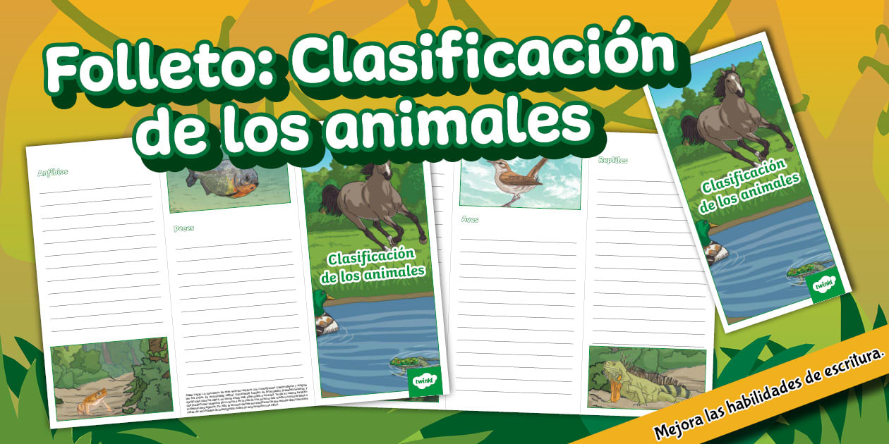 Folleto: Clasificación de los animales