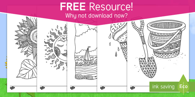 Summer Colouring Pages | Mindfulness Activities for Kids