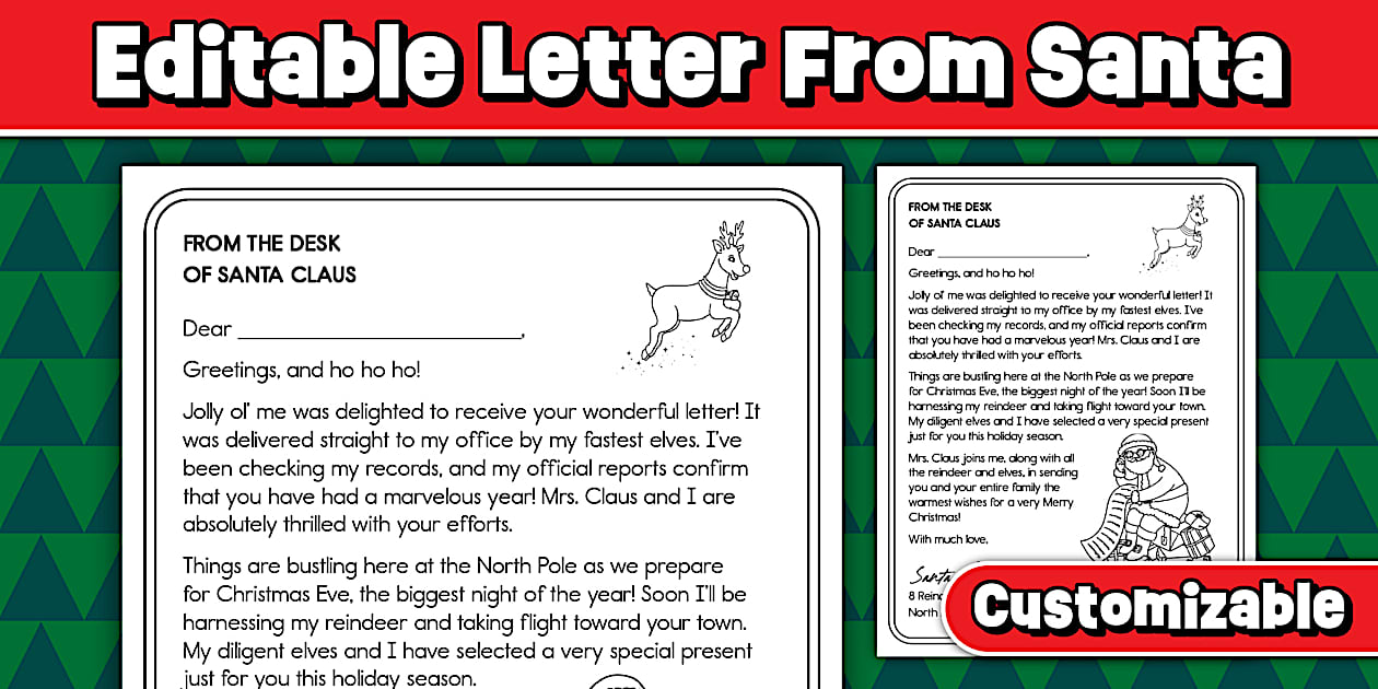 Editable Letter From Santa
