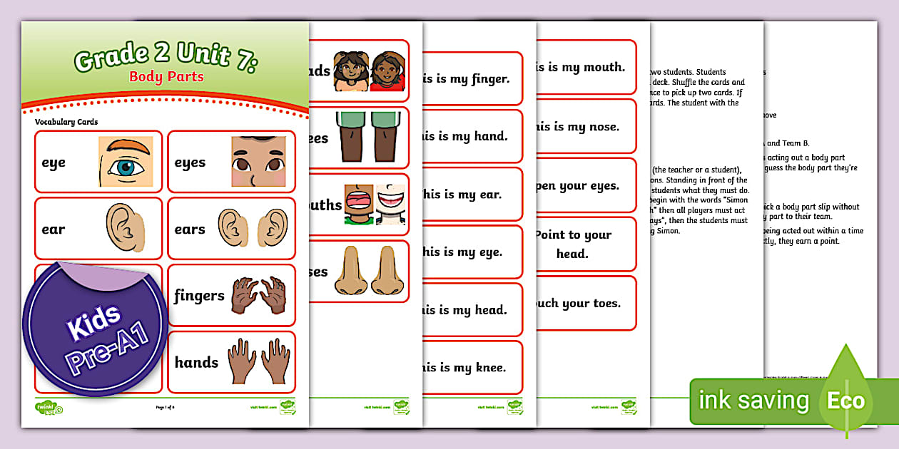Turkey Curriculum English Grade 2 Unit 7 (Body Parts)