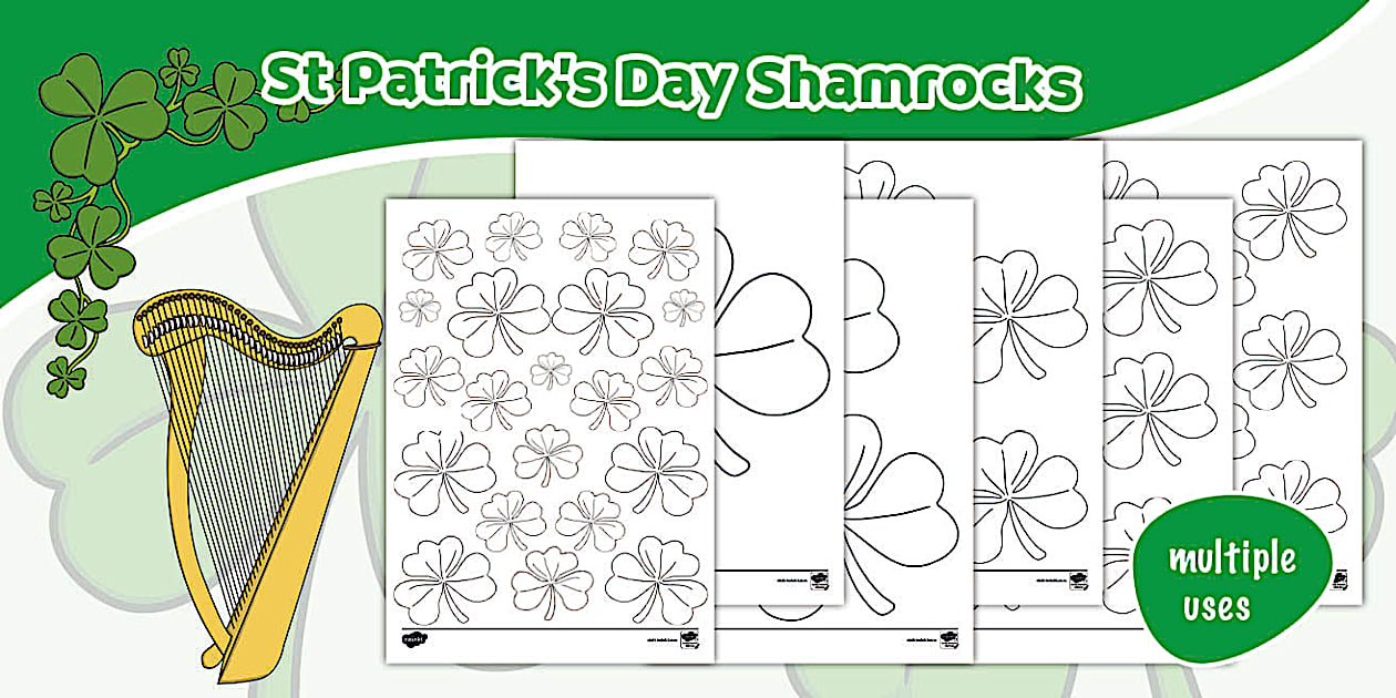 St Patrick's Day Shamrocks Template