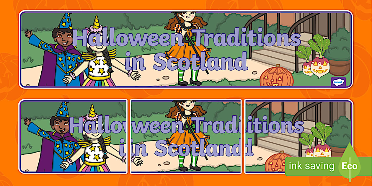 Halloween Traditions in Scotland Display Banner - Twinkl